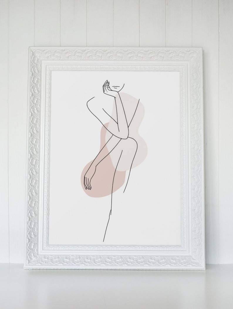 Line Art Woman Silhouette Instant Download A4 - Etsy
