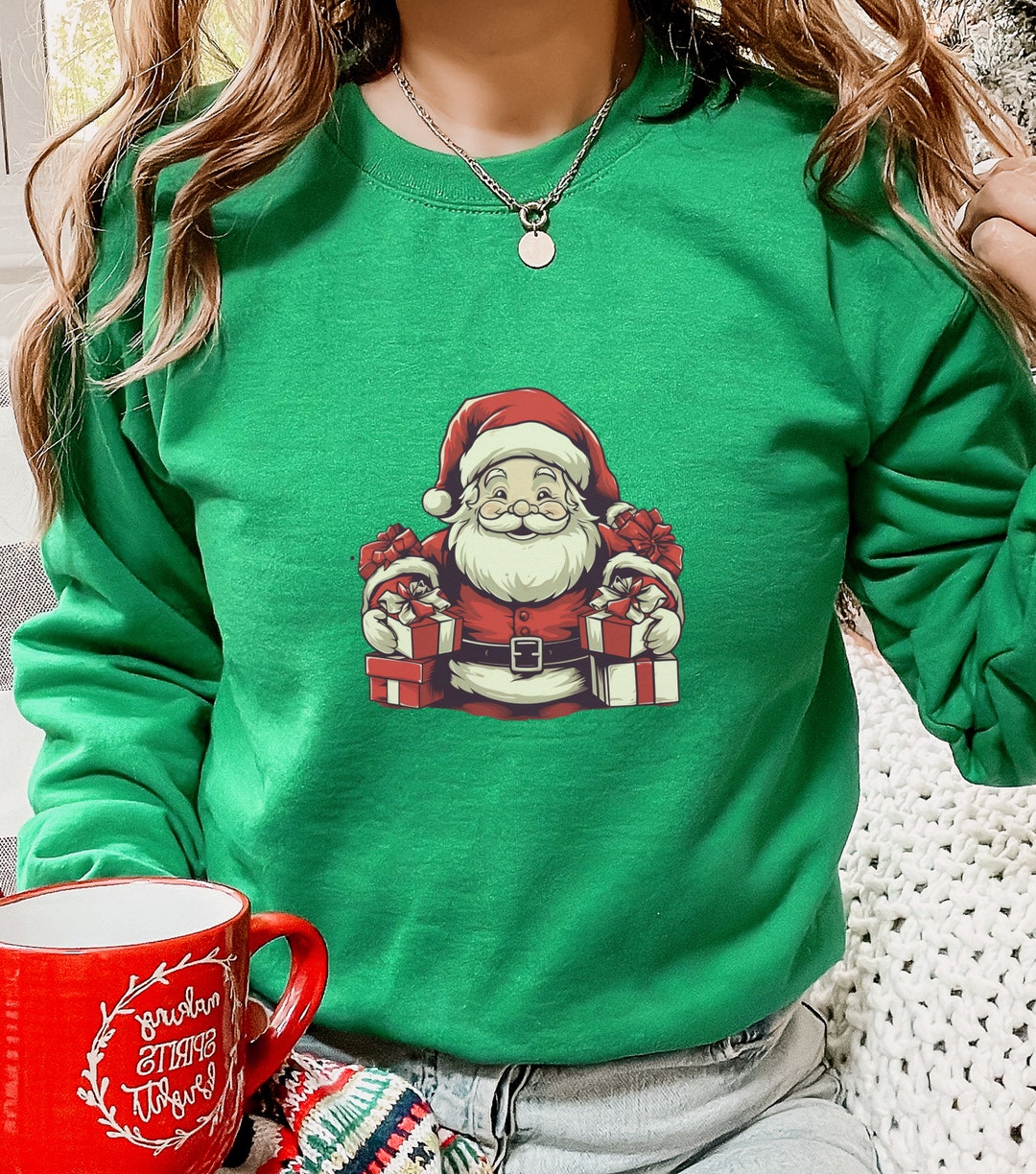 Retro Santa Claus Shirt, Christmas Sweatshirt, Santa Claus Sweater ...