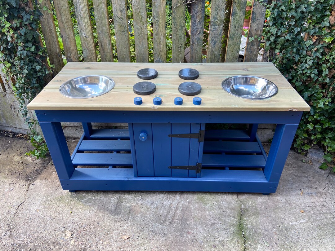 Large Backless Double Bowl Mud Kitchen With Prednisone Play oven ...