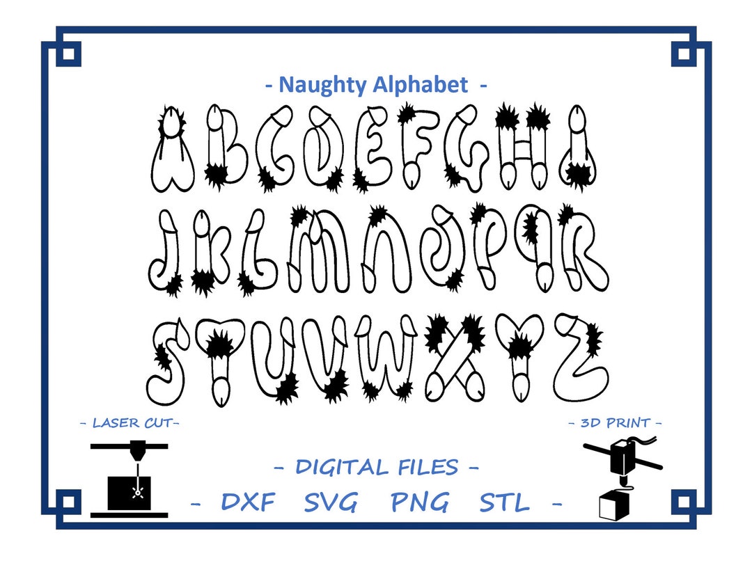 Naughty Alphabet - Digital Files for Laser Cutting, 3D Printing - Etsy