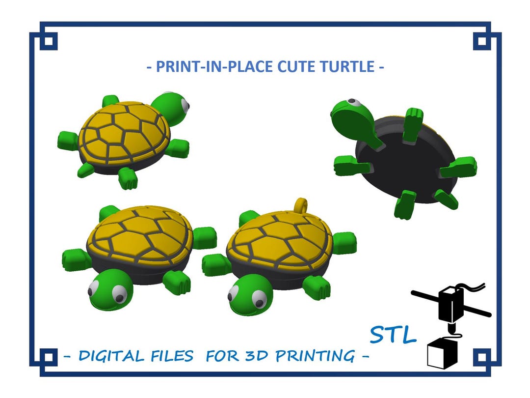 Print-in-place Cute Turtle - Files for 3D Printing - Etsy
