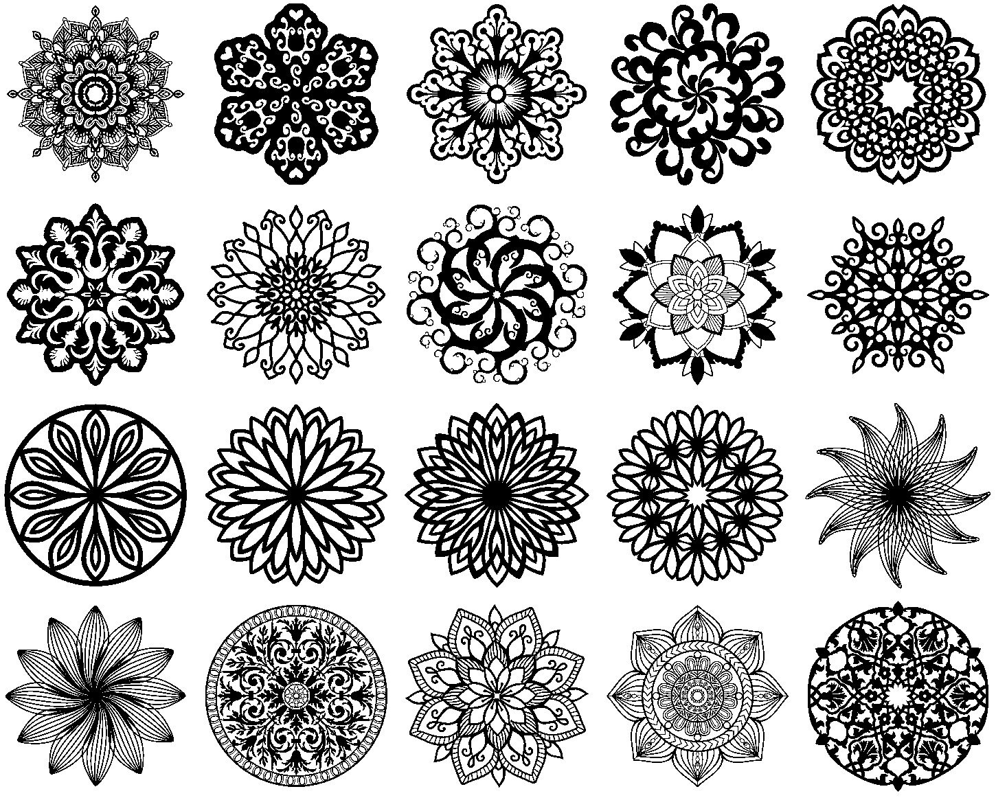 Mandala - Set 1 - 20 Models - Digital Files for Laser Cutting, 3D ...