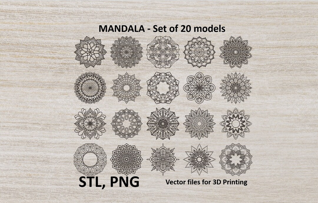 STL Mandala Set 2 20 Models 3D Print - Etsy