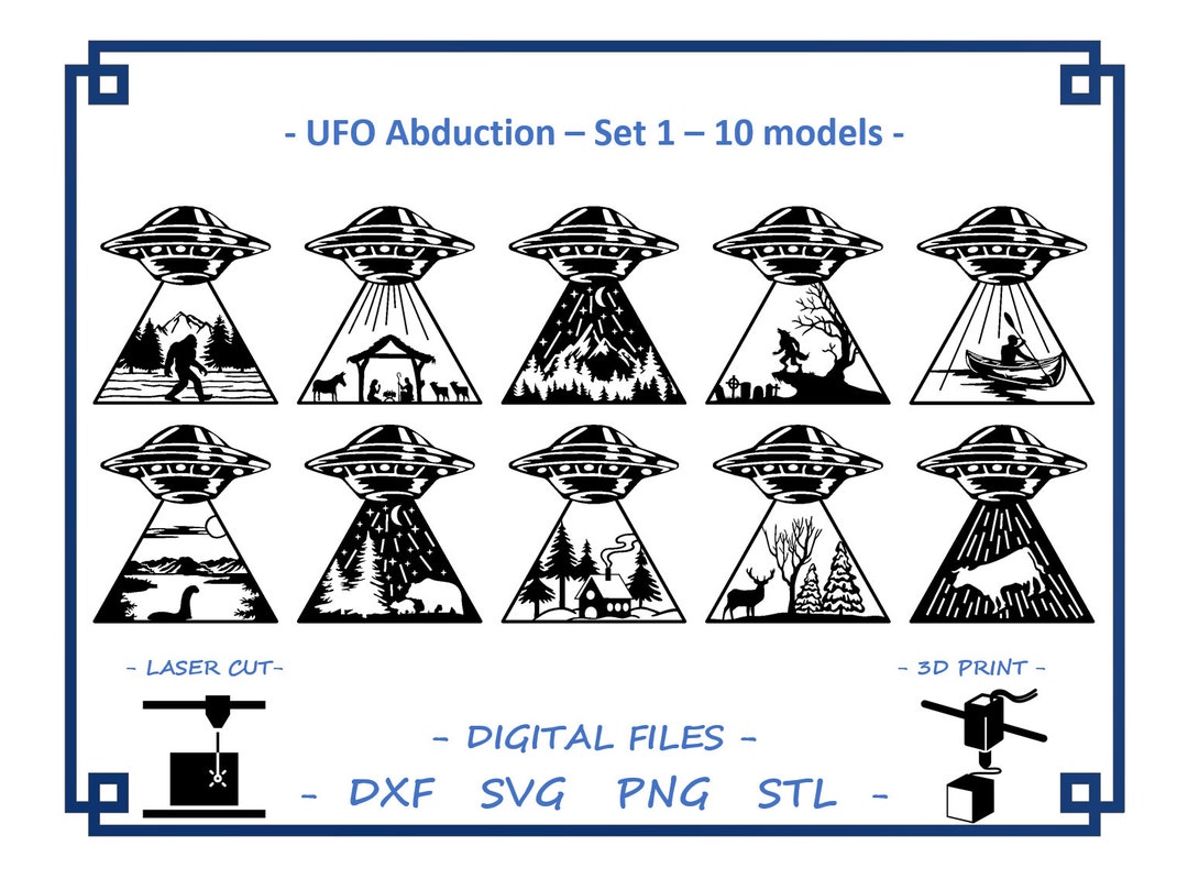 UFO Abduction - Set 1 - 10 Models Bundle - Digital Files for 3D ...