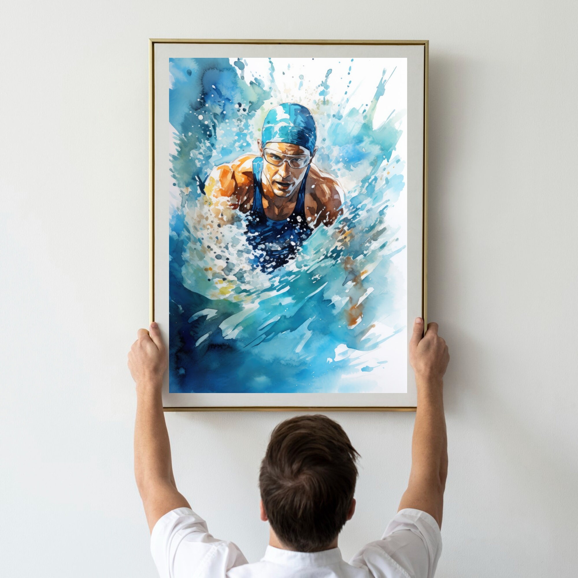 Swimmer Wall Art, , Swimmer Art,swimming Wall Decor Teen Room Decor ...