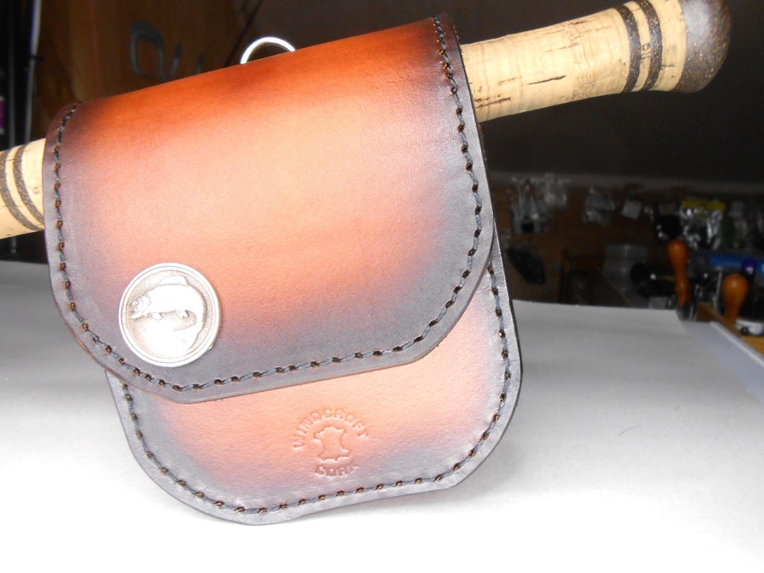 Leather Fly Reel Pouch, Salmon, Trout, Fly Fishging, Dad, Gift, Fly ...