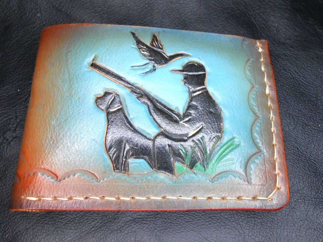 Leather Hunting Bifold Wallet, Hunting, Outdoors, Bifold, Moneywallet ...