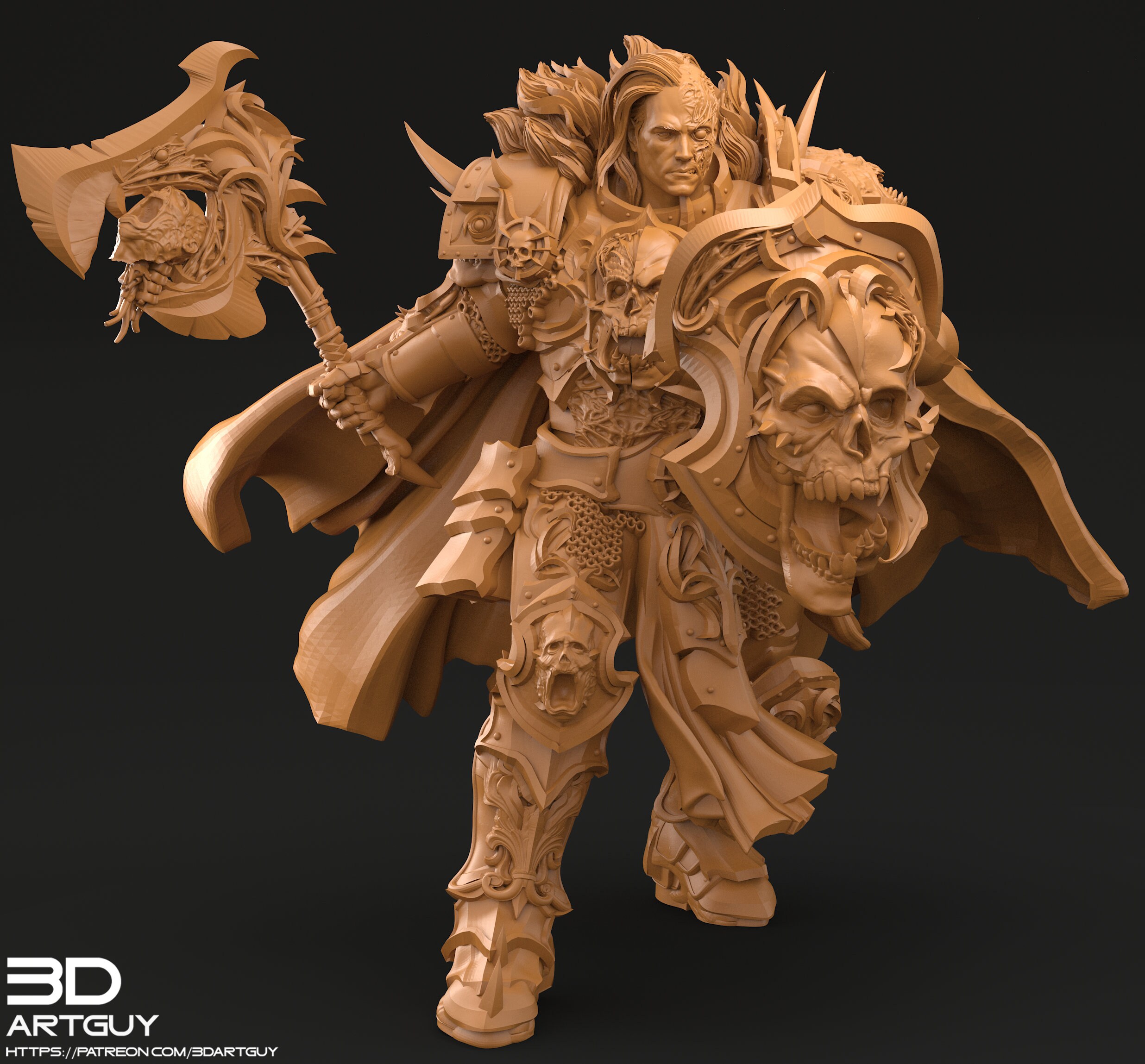 Cursed Warrior 3D Art Guy 8K Resolution Grim Dak - Etsy