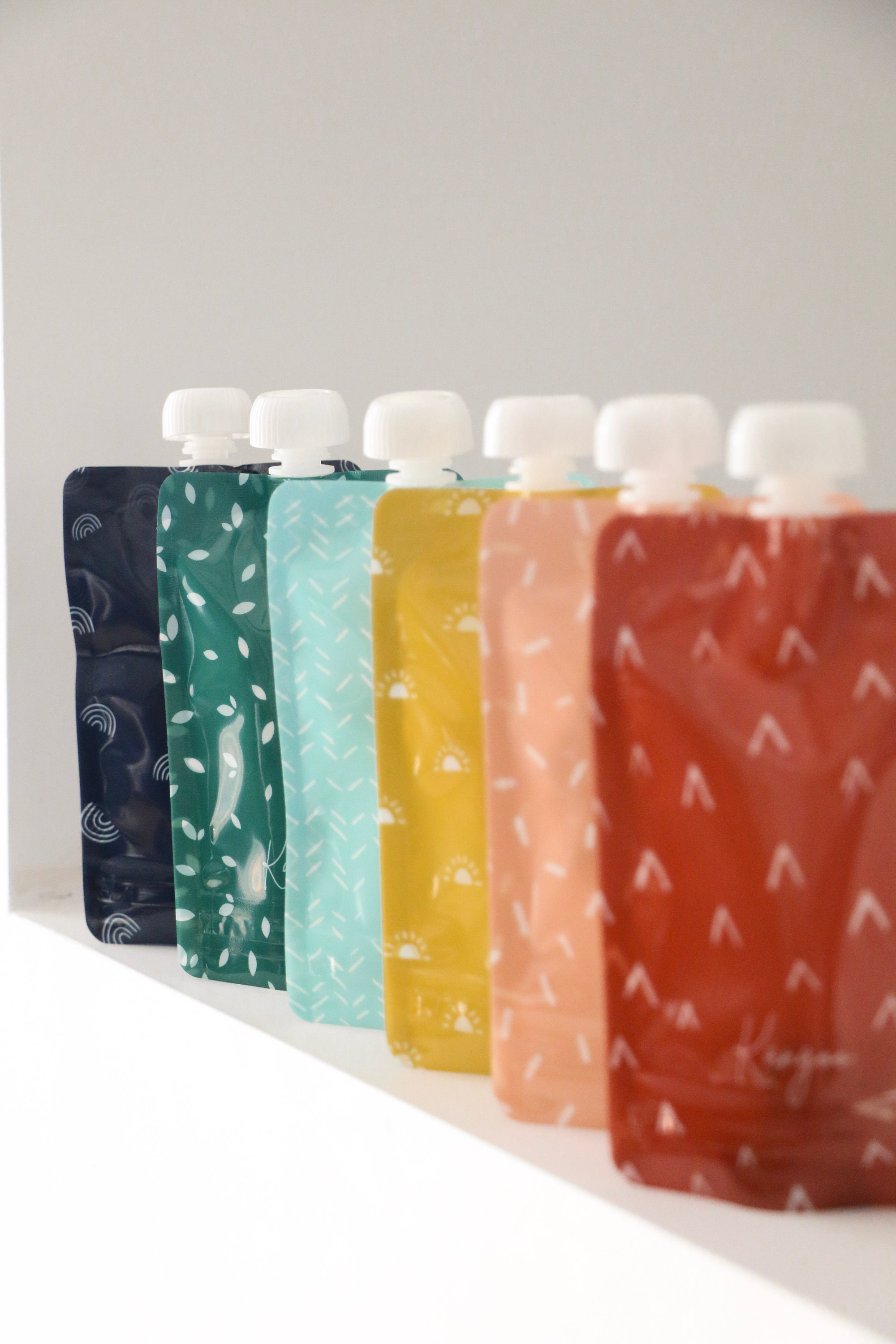 Reusable Food Pouches Storage - X12 - Baby Toddler Kids - Boho ...