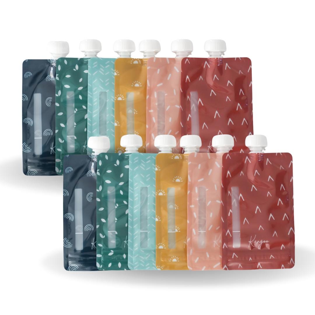 Reusable Food Pouches Storage - X12 - Baby Toddler Kids - Boho ...