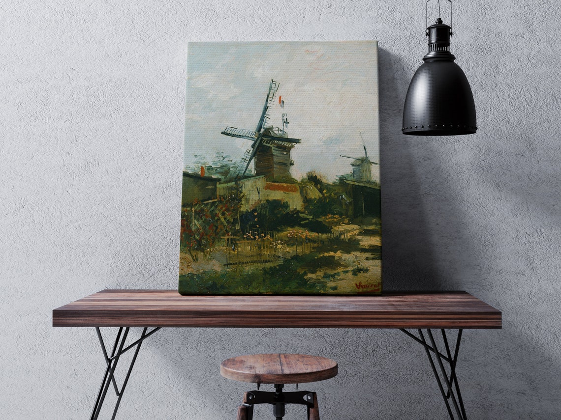 Vincent Van Gogh Windmills on Montmartre High Quality Canvas Print ...