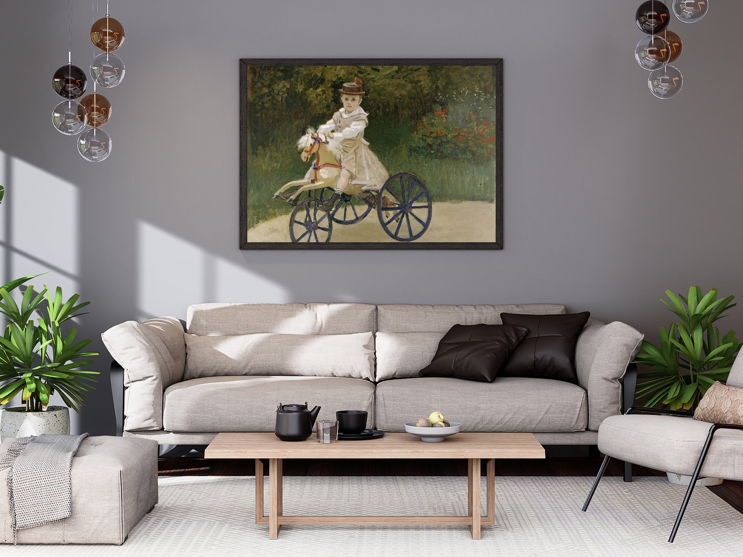Claude Monet Jean Monet on His Hobby Horse High Quality Canvas Print ...