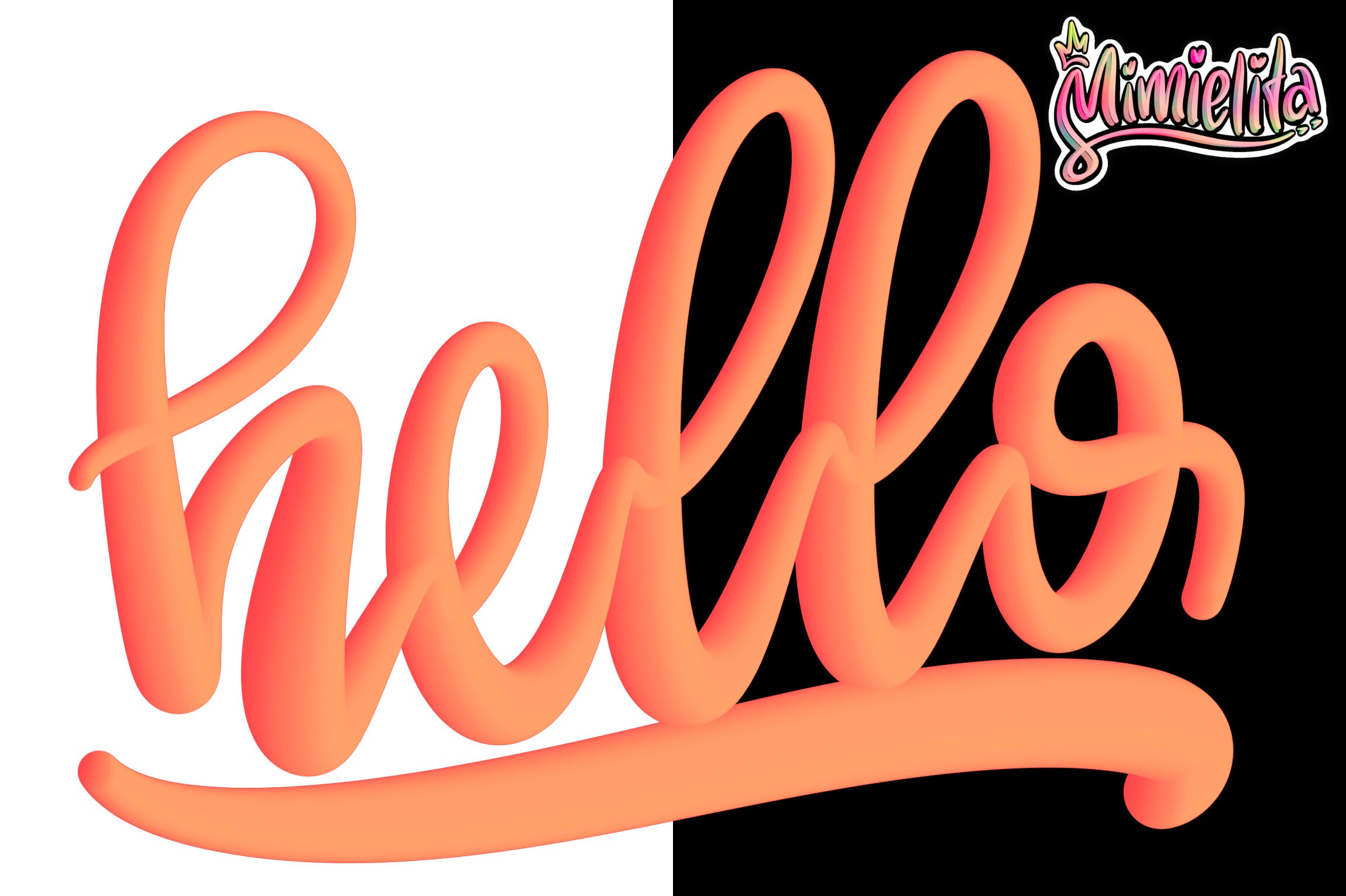 3D No Overlap Brushes for Procreate Duo Color 3D Effect Calligraphy ...