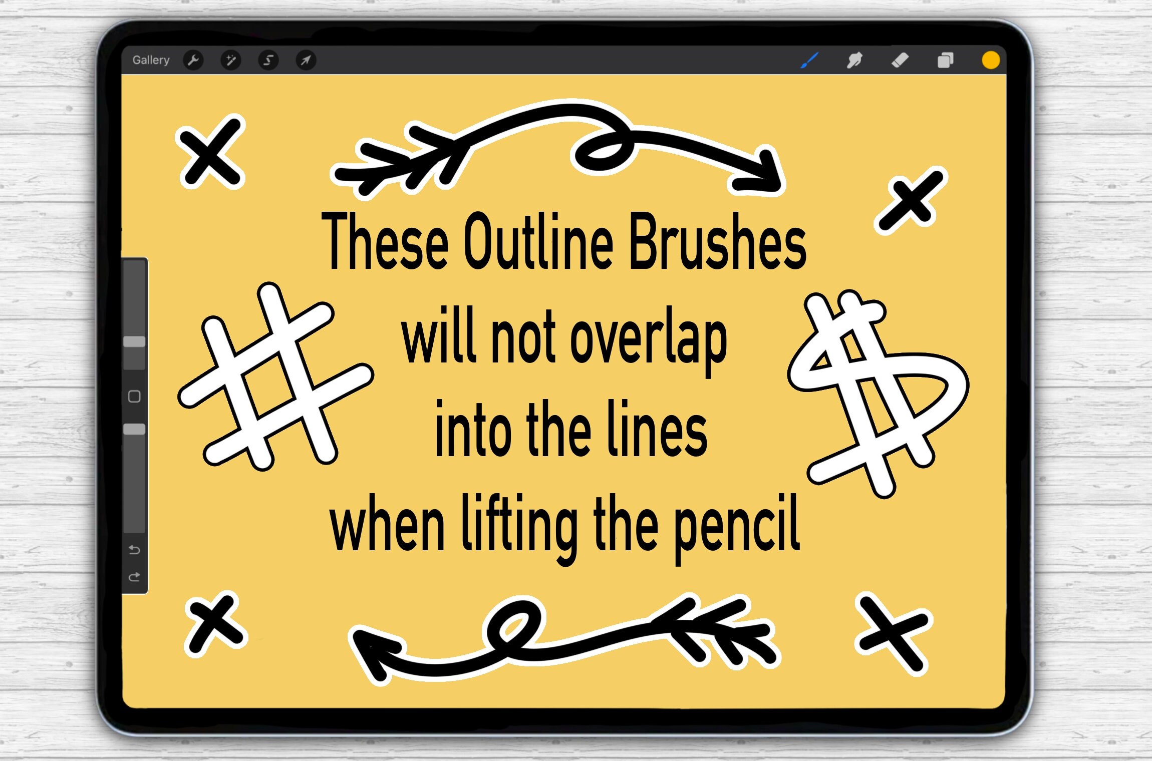 Procreate Outline Brushes 16 Doodle Liner No Overlap Brushes Lettering Brushes Procreate