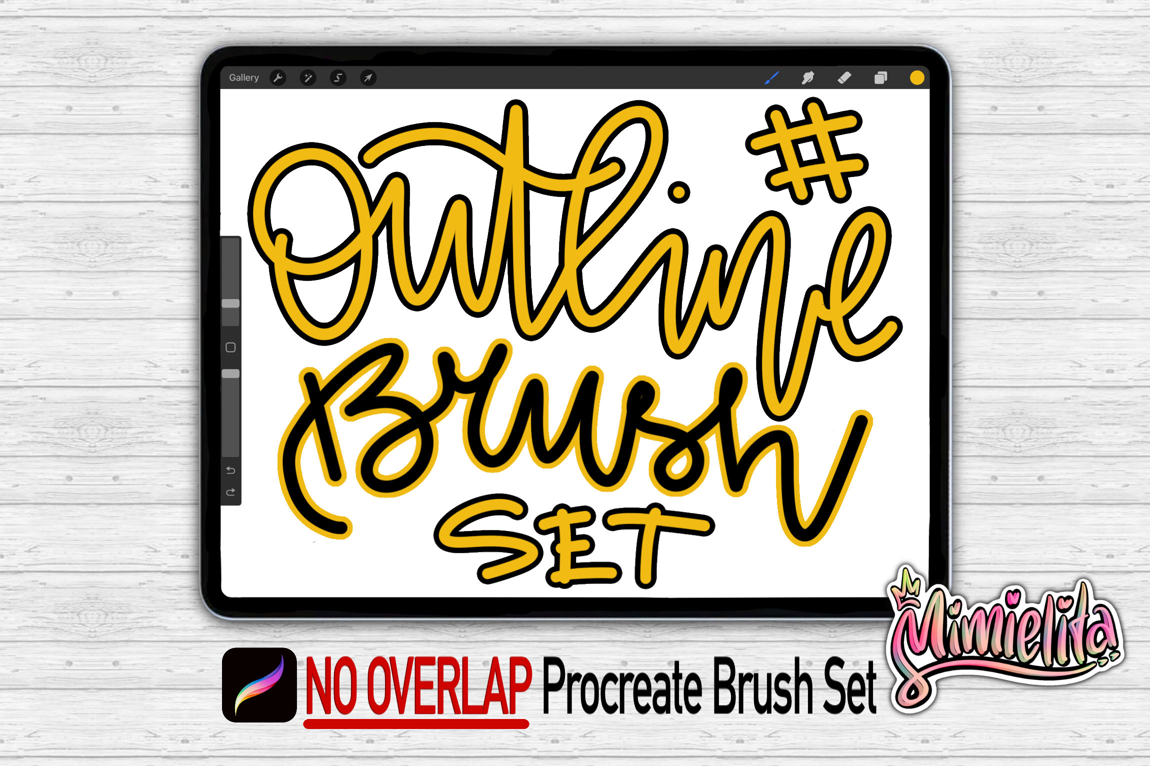 Procreate Outline Brushes, 16 Doodle Liner No Overlap Brushes ...
