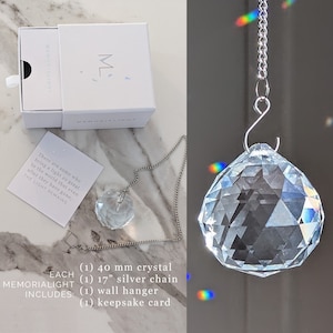 Memorialight Sympathy Gift Crystal Rainbow Suncatcher Best Grief Gift ...