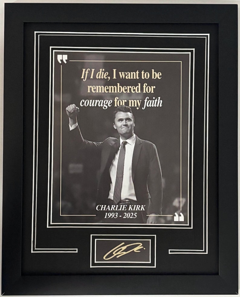 Charlie Kirk 8x10 Photo With Quote Framed - Etsy