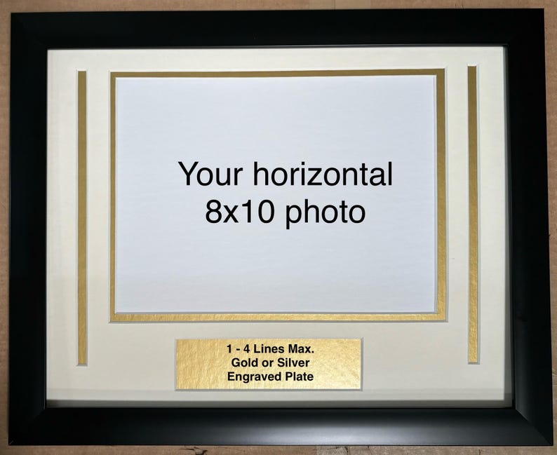 Custom 8x10 Photo and Personalized Engraved Plate Framed - Etsy