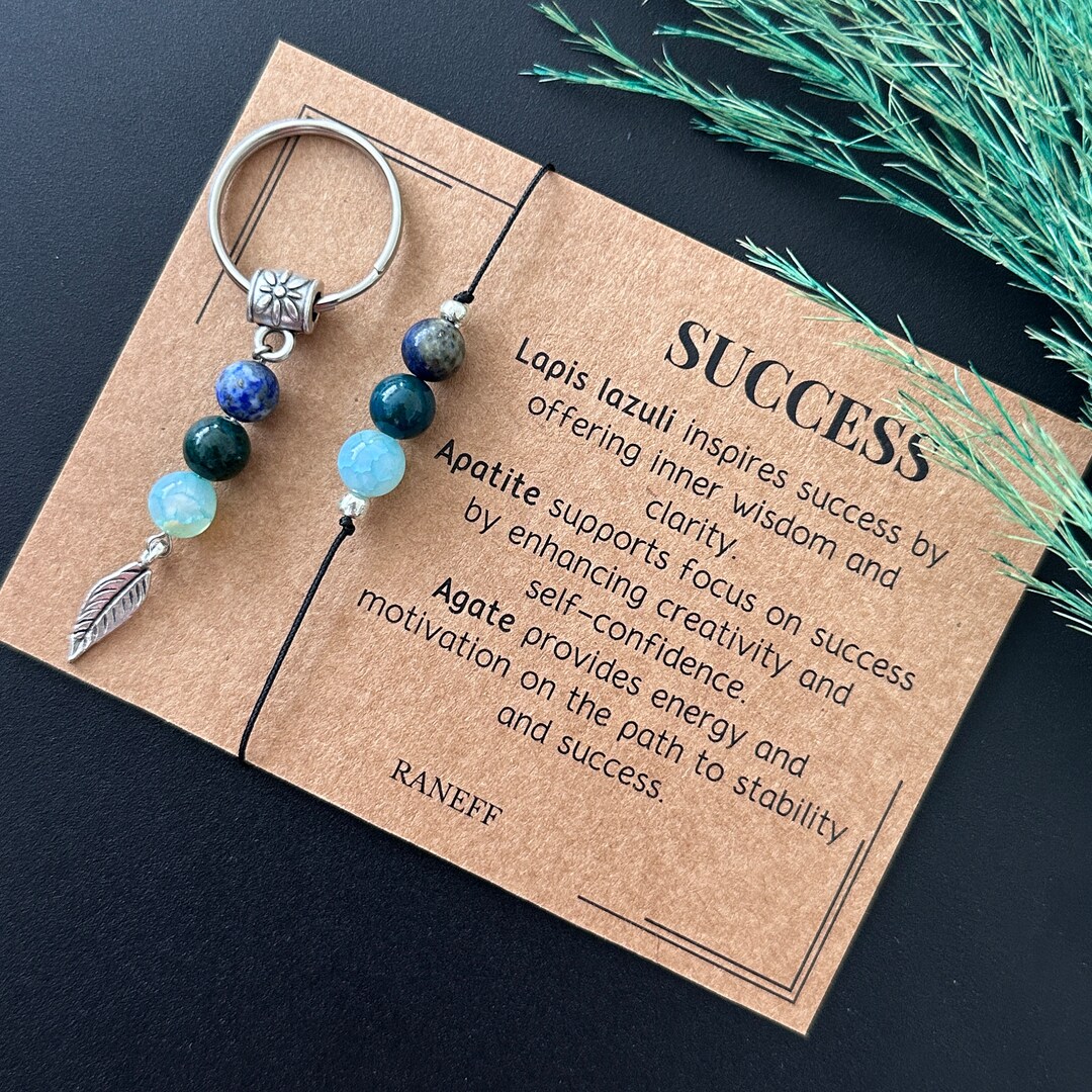 SET Success Keyring and Bracelet, Gift for Success, Crystal Set ...