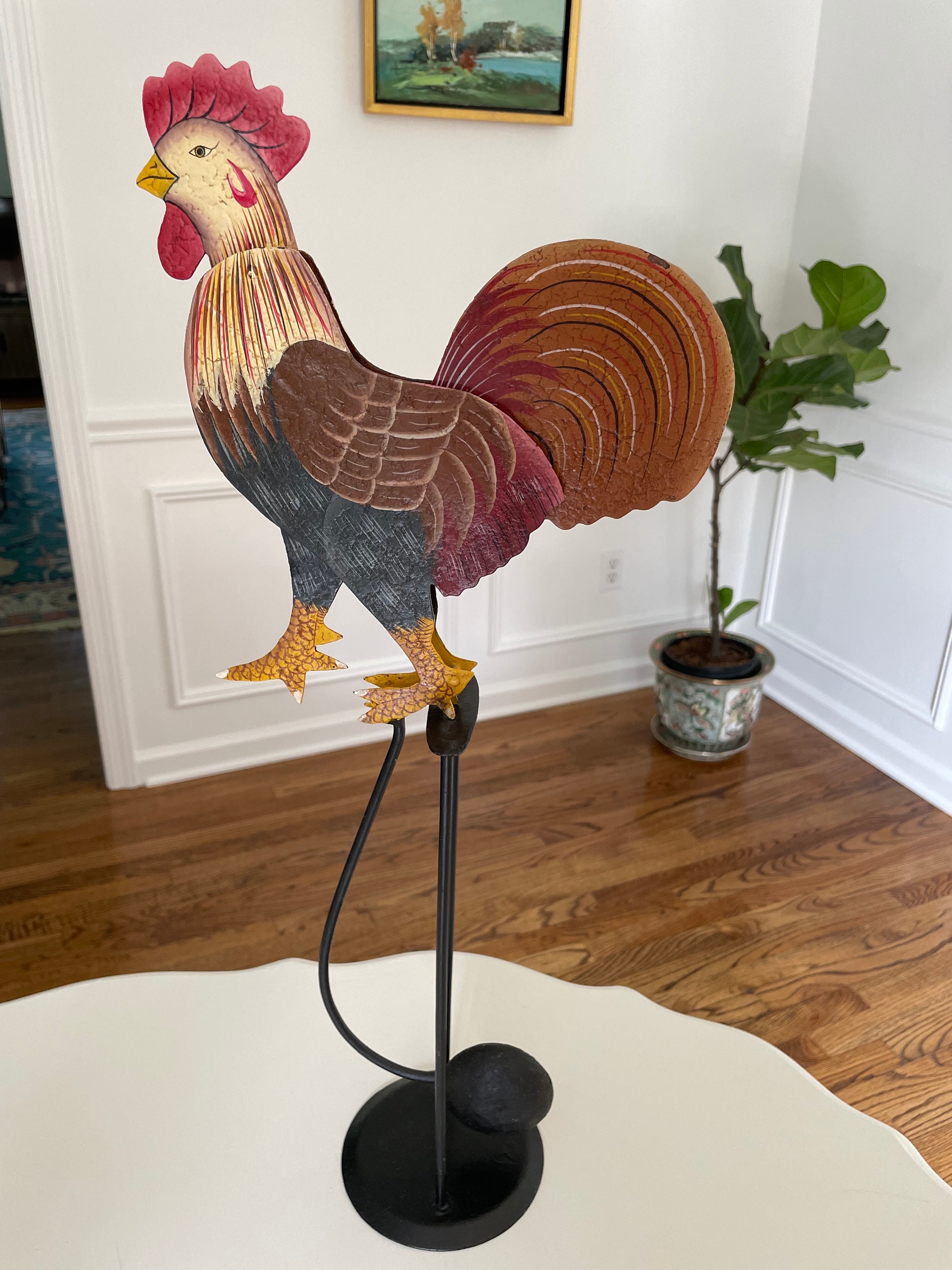 Farm House Folk Art Early American Rooster or Chicken Balancing Toy ...