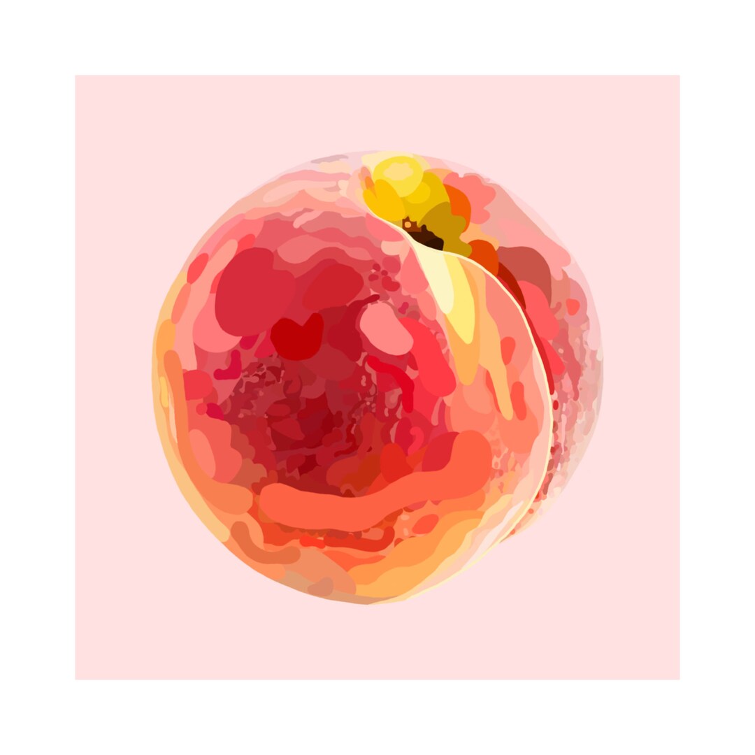 Peach Print / Peaches Digital Art Print / Fruit Printable Poster - Etsy