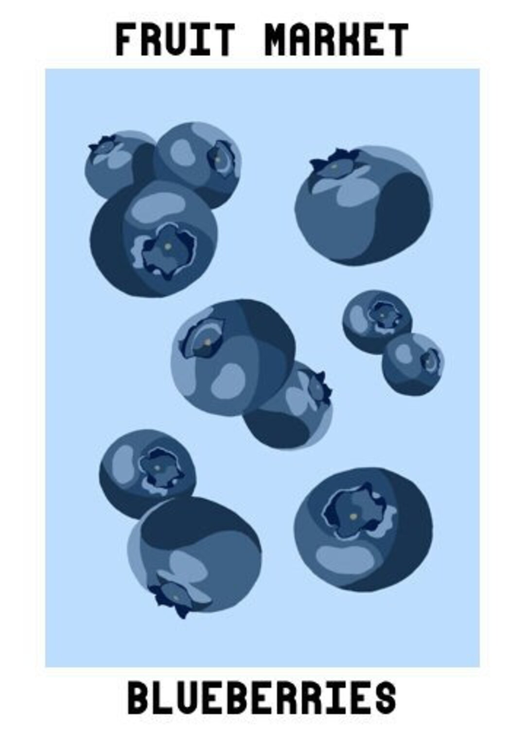 Blueberries Fruit Market Fruit Vegetable Digital Print / Printable ...