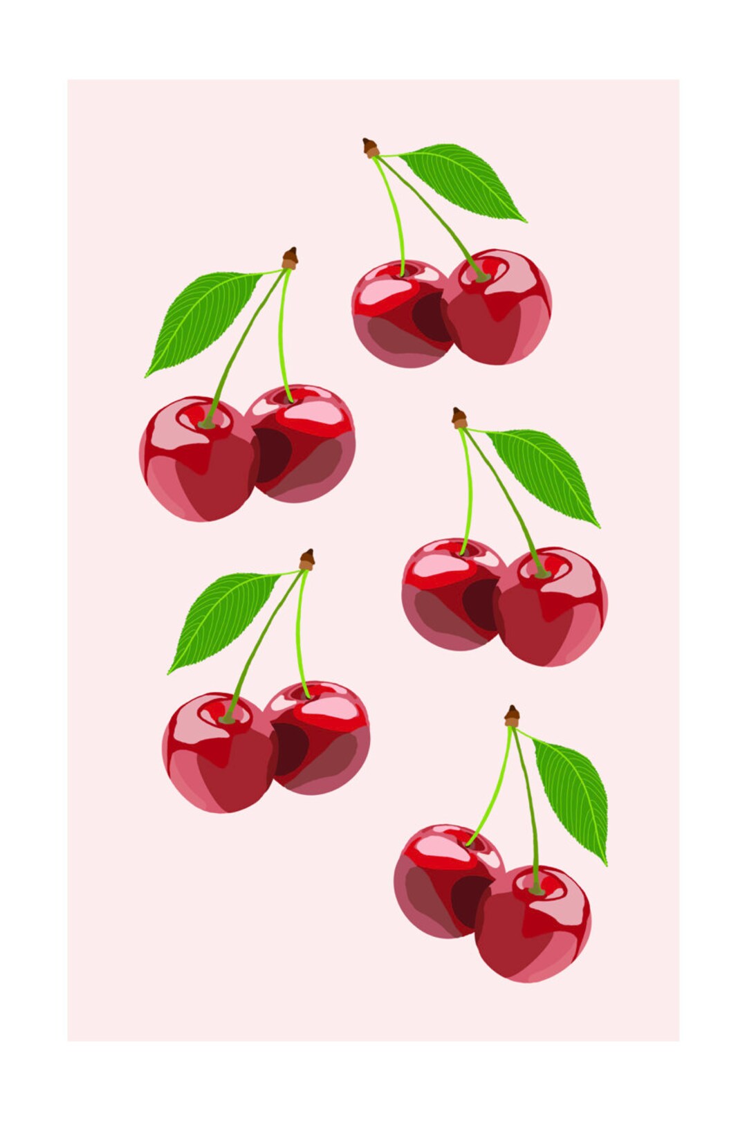 Cherries Cherry Fruit Art / Digital Print / Printable Poster - Etsy