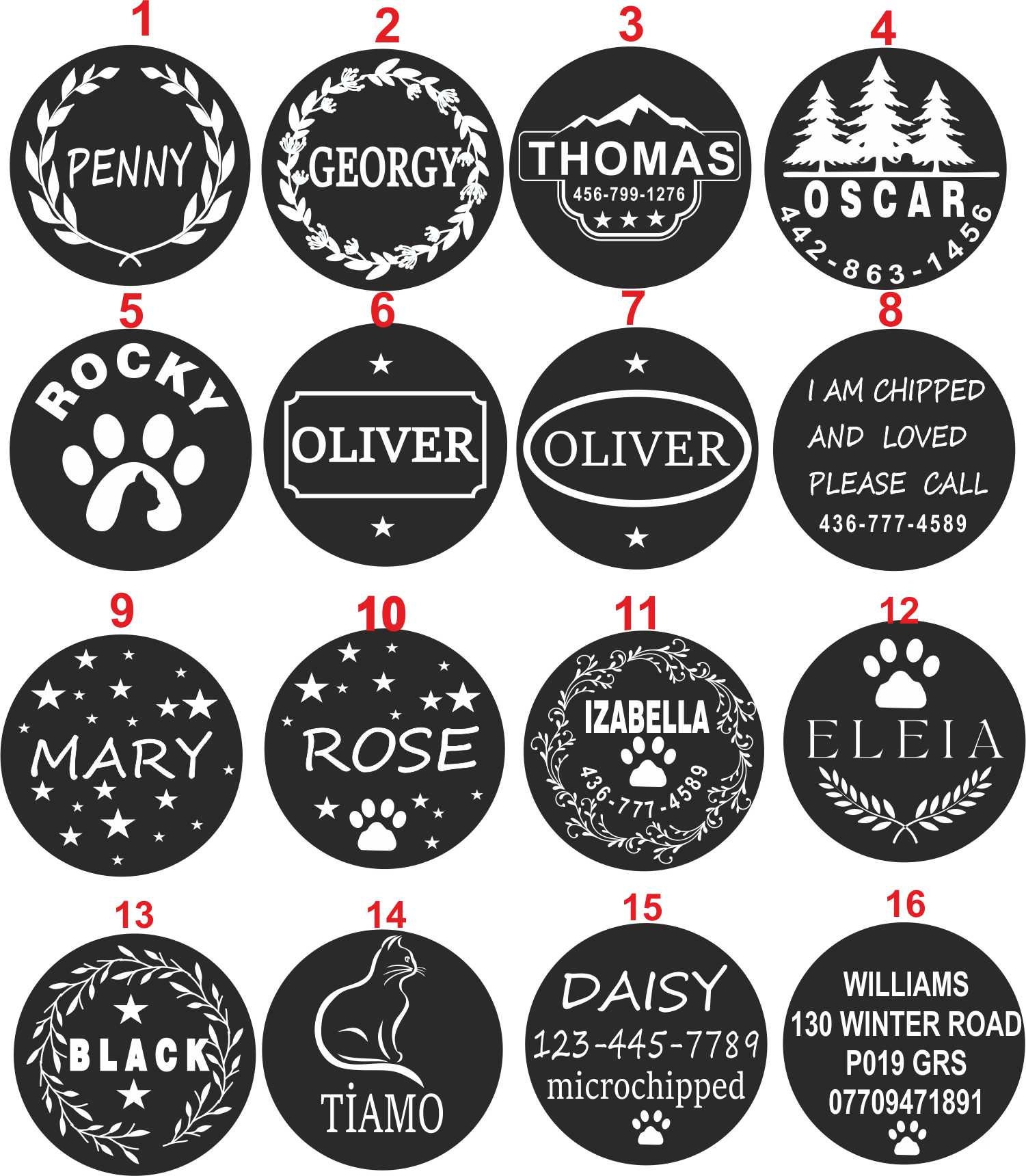Dog Name Tags & Cat Name Tags Personalized Dog Tag Engraved - Etsy ...