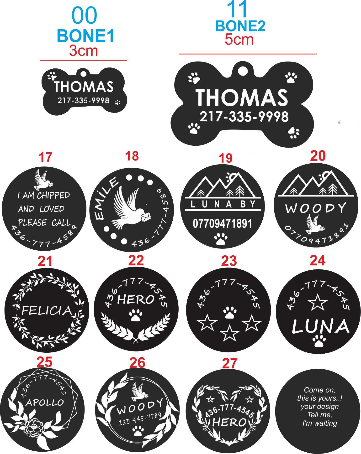 Dog Name Tags & Cat Name Tags Personalized Dog Tag Engraved - Etsy ...