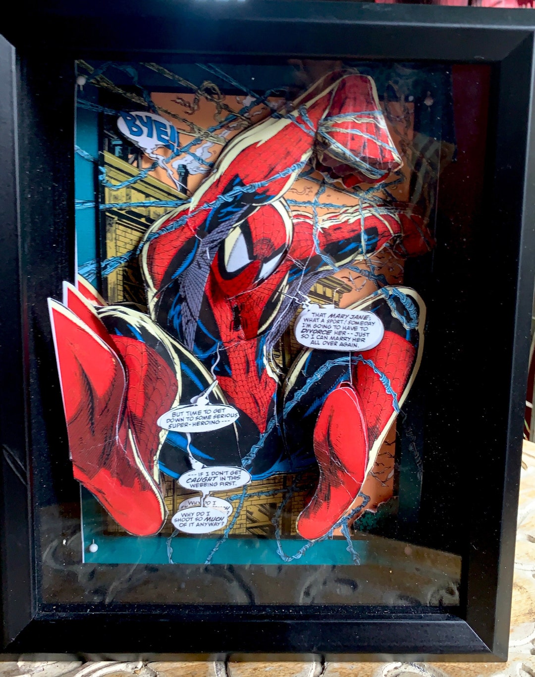 Spider-man the Web Slinger 3-D Paper Shadow Box - Etsy
