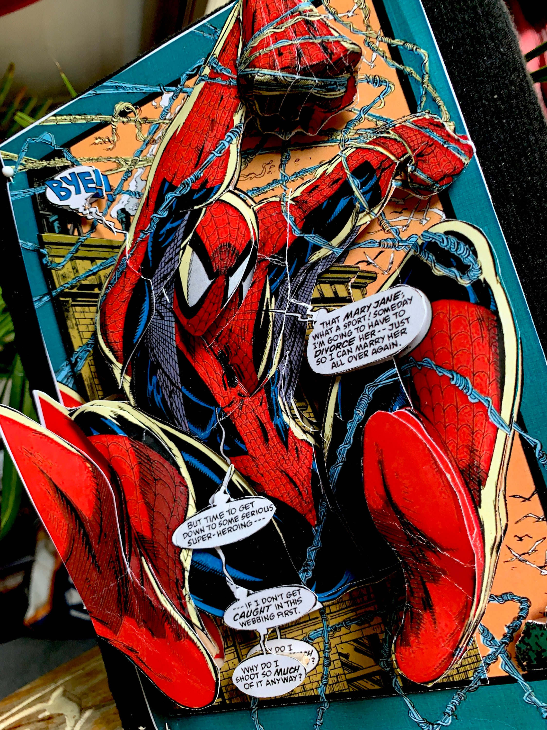 Spider-man the Web Slinger 3-D Paper Shadow Box - Etsy