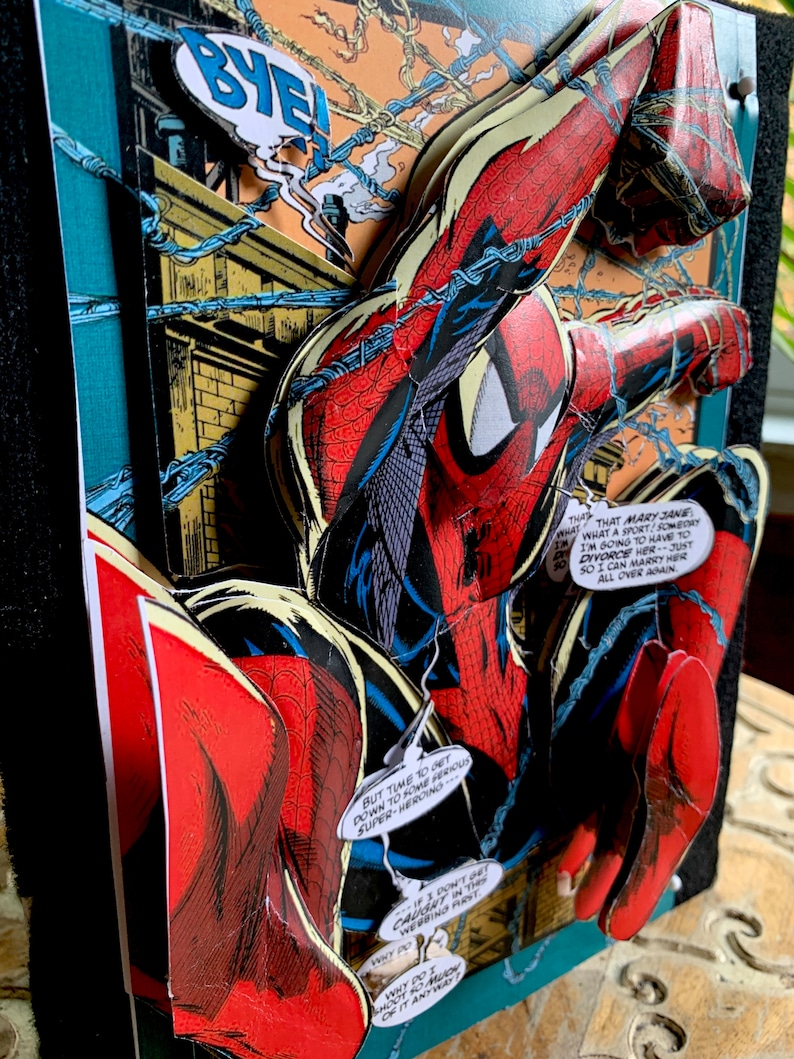 Spider-man the Web Slinger 3-D Paper Shadow Box - Etsy