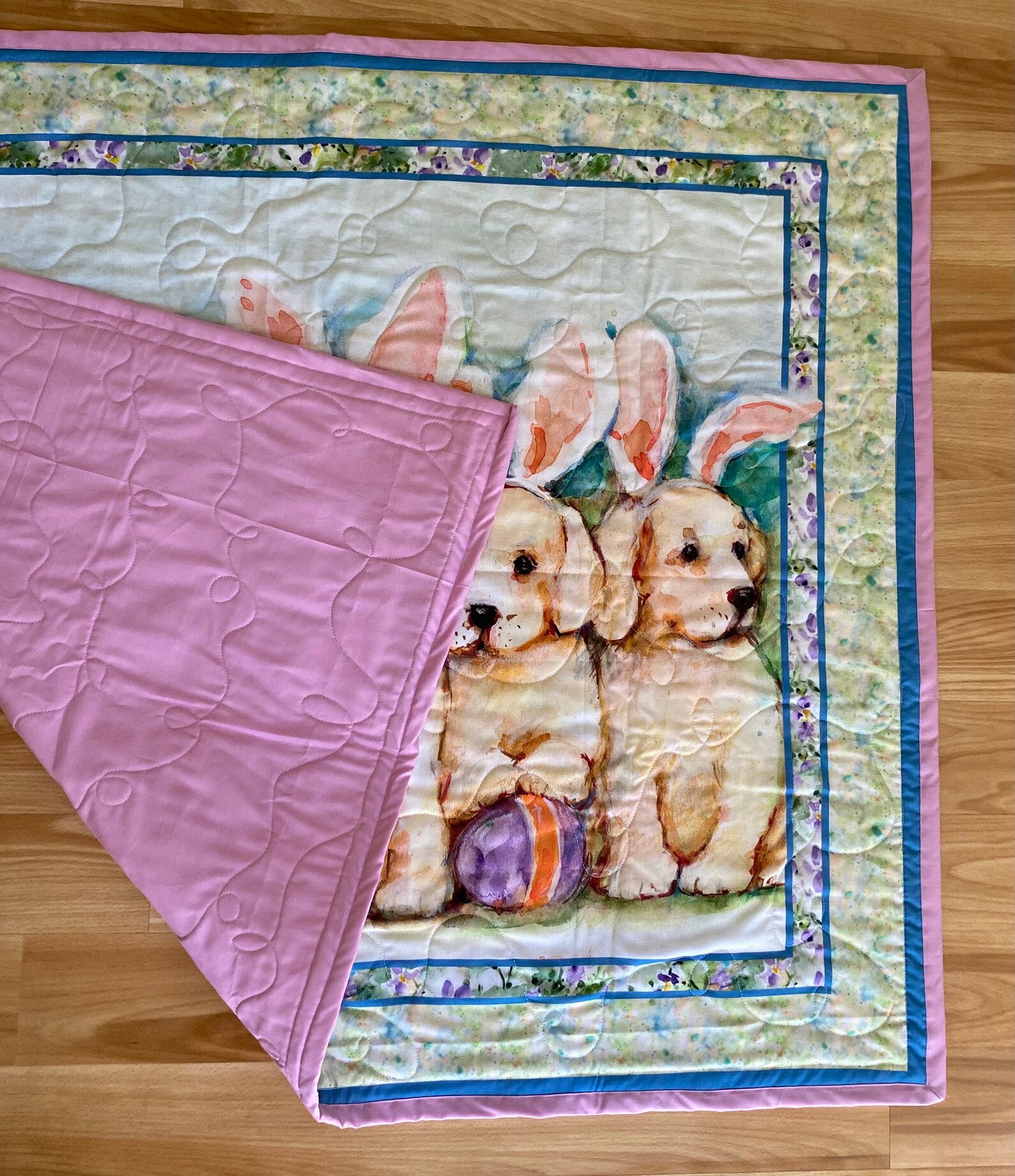 Easter Wall Hanging, Puppy Quilt, Puppies, Dog Quilt, Puppy Blanket ...