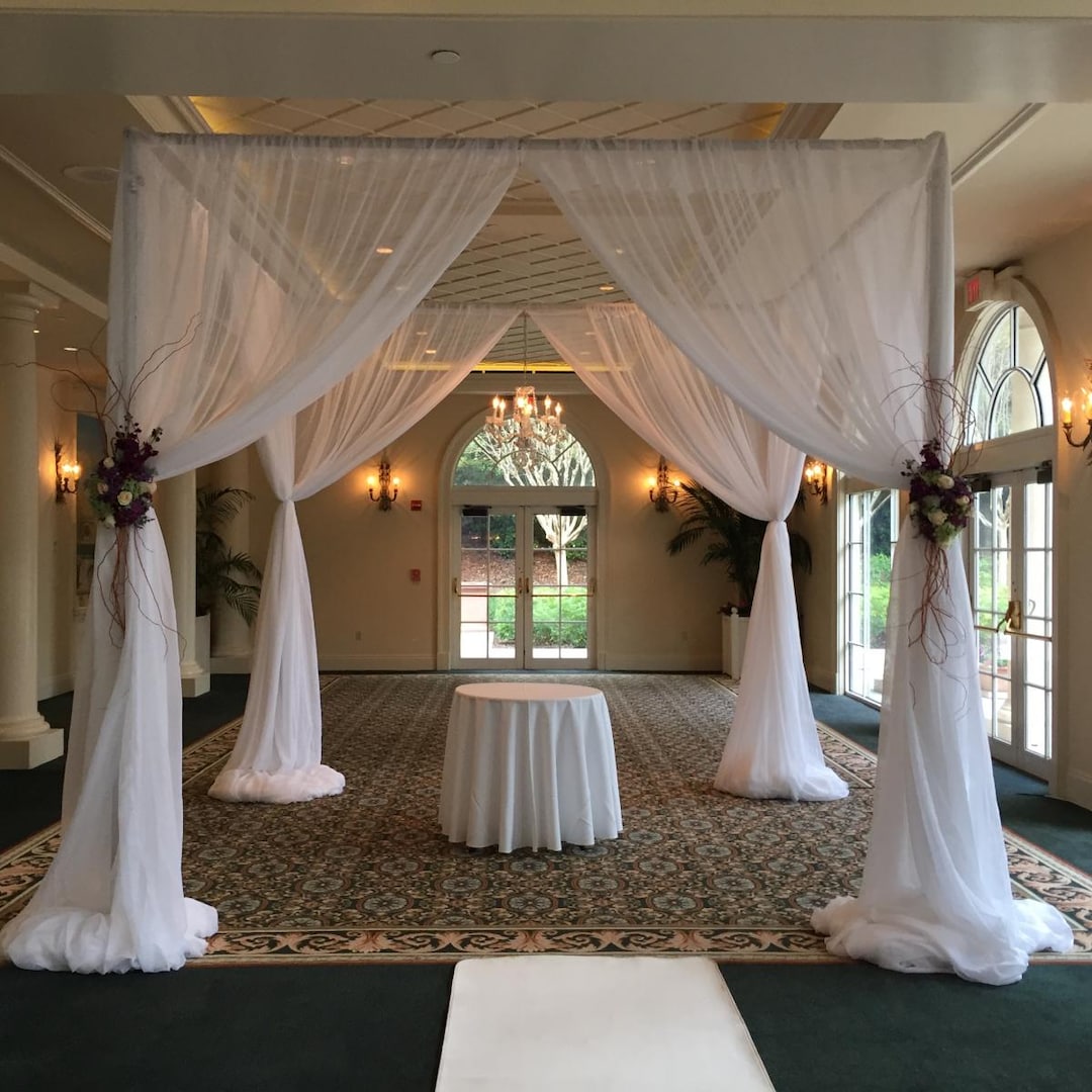 10FT Adjustable Heavy Duty Wedding Ceremony Canopy Backdrop Stand Kit ...