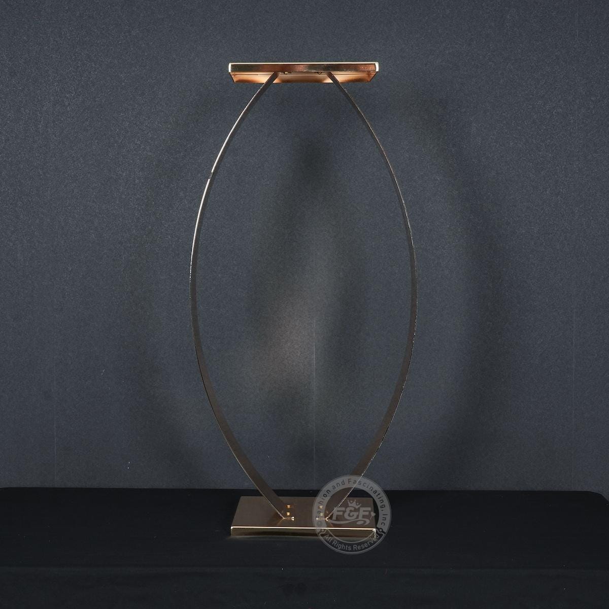 Set of 2 – 32” Tall Gold Curved Flower Stand | Stainless Steel Mirror ...