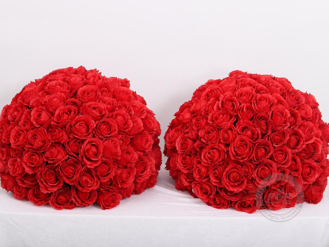 Big Sale 40% Off!23.6″x 17.7″ Artificial Silk Red Flower Rose Ball ...