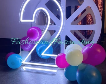Large Number Neon Sign - Etsy