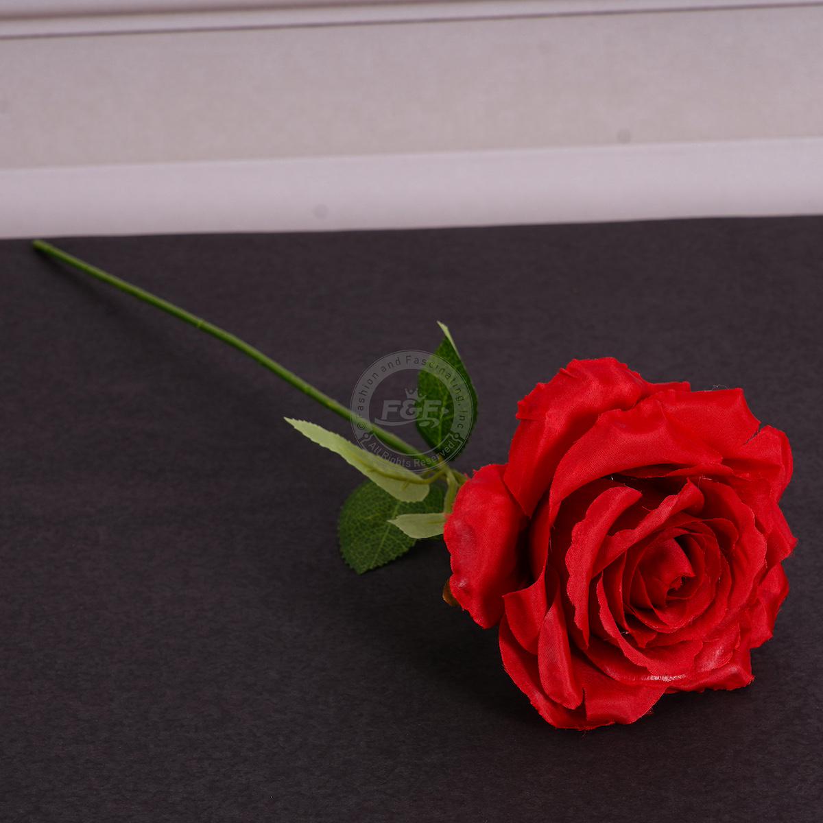 RED | Artificial Silk Rose Flowers,realistic Roses Bouquet Long Stem ...