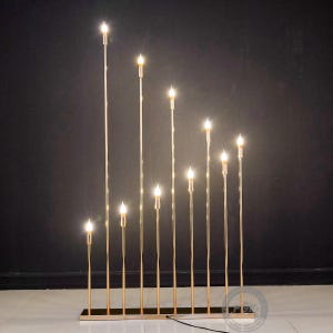 Set of 2 | 10-head Golden Reed Led Lights,led Stand,wedding Stand - Etsy