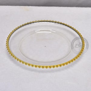 50 Pack｜13″ Clear Plastic Round Charger Plates With Gold Beaded Rim - Etsy