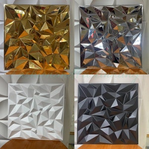 8ftx8ft PVC 3D Diamond Wall Panel Set – 25pcs Modular Geometric ...