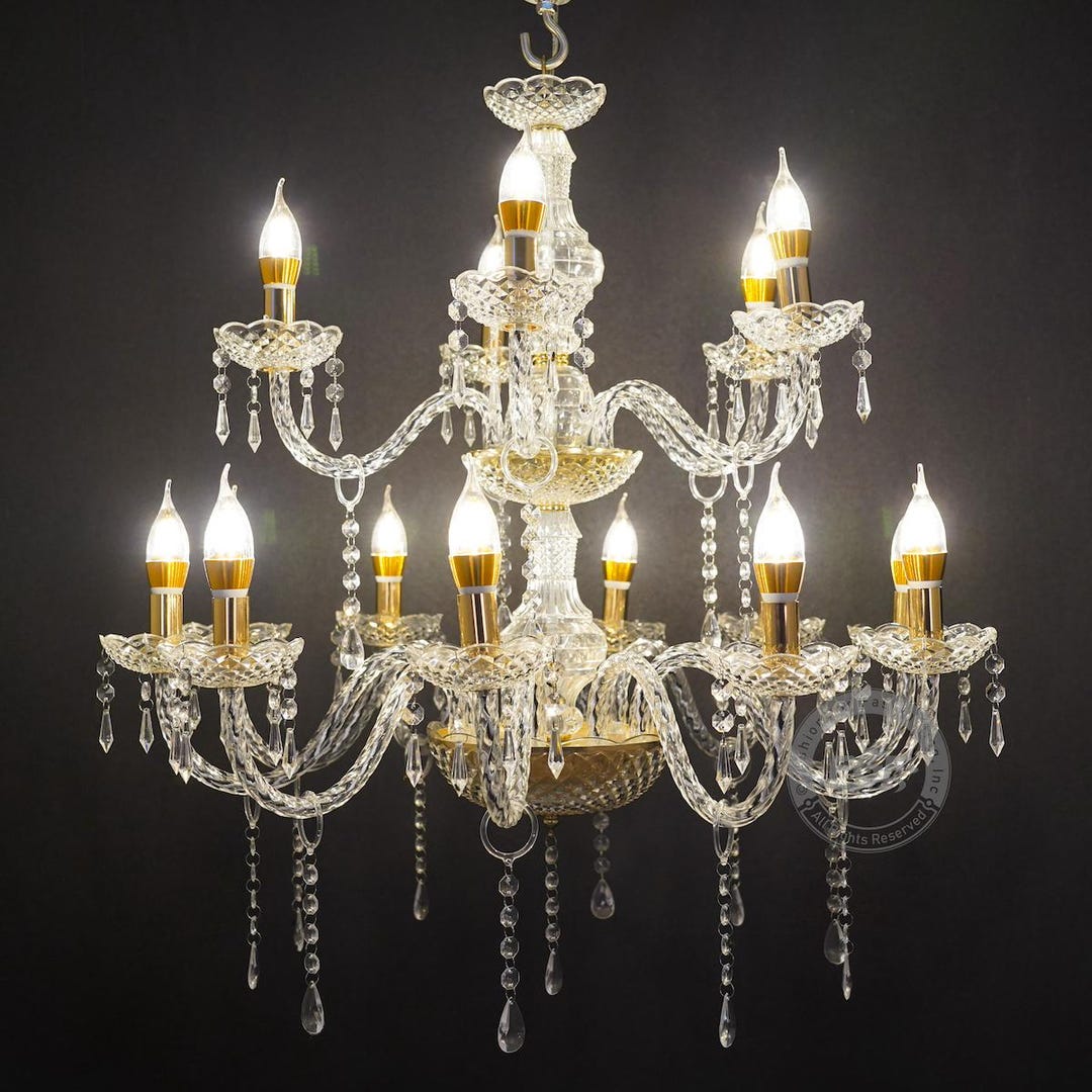 15-light 2-layer Crystal Clear Arcylic Wedding Chandelier With ...