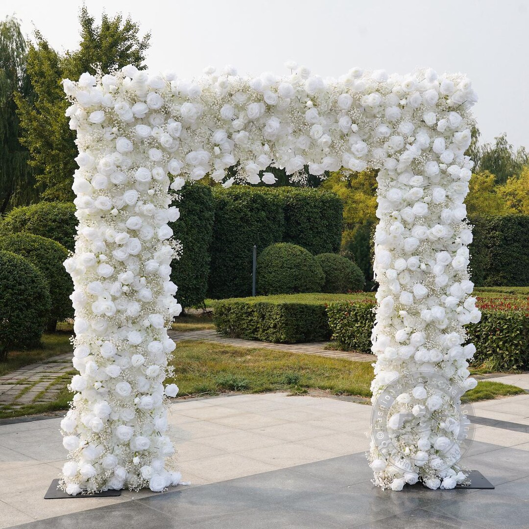 White Rose Flower Row, Wedding Arch Backdrop Decor (7.87FT X 8.53FT) - Etsy