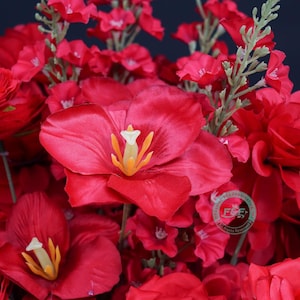 17.7″ Red Artificial Silk Flower Ball Centerpieces | Set of 2 Wedding ...