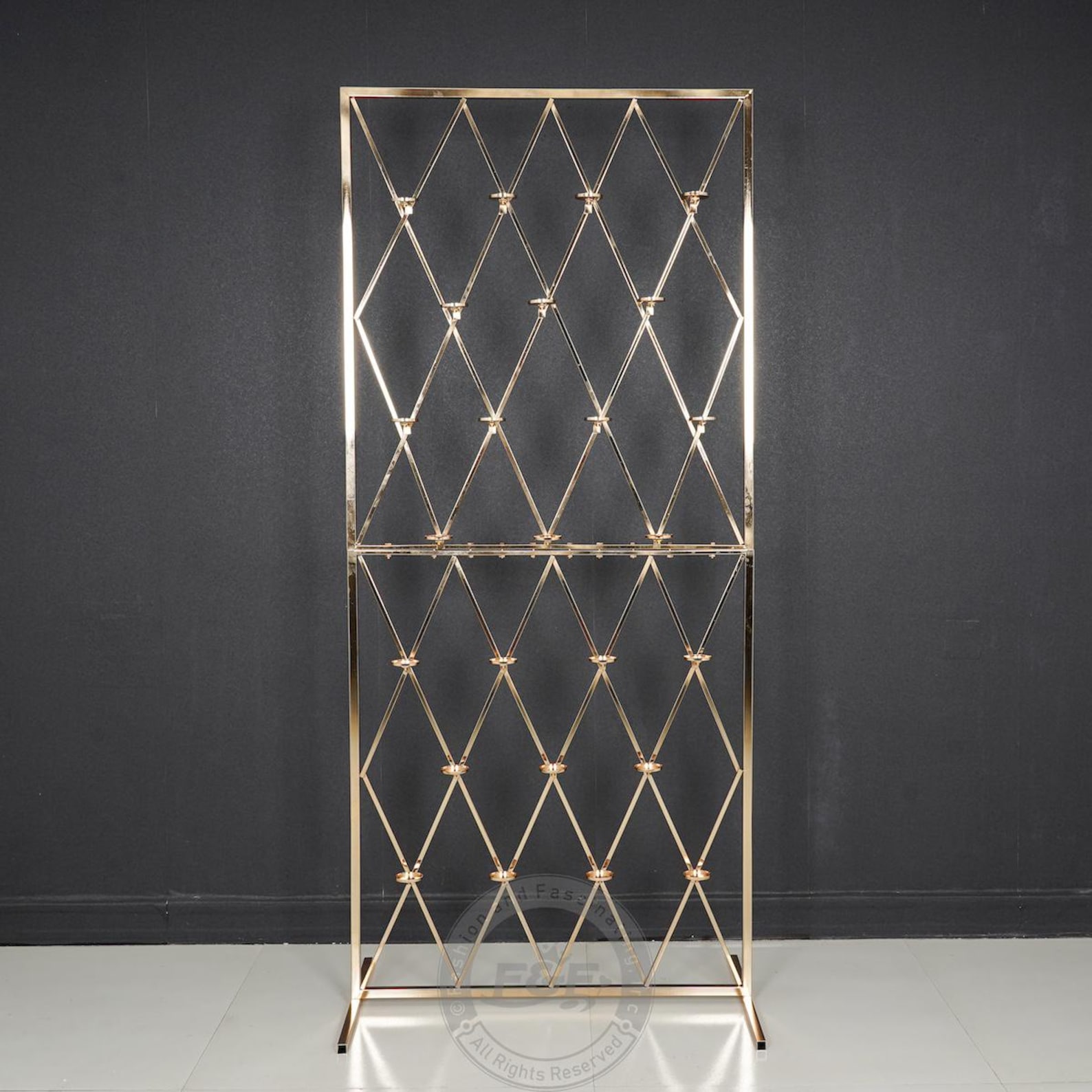 6.56ft*3ft Gold Grid Candle Wall Rectangle Wedding Arch Backdrop Stand ...