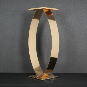 Pre Order Set of 2 – 32” Tall Gold Curved Flower Stand | Stainless ...