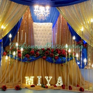 Set of 2 10-head Golden Reed Led Lights,led Stand,wedding Stand - Etsy