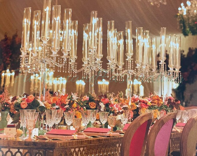 Full Clear High Candle Holder, Acrylic Light Pole With Crystal Glass ...