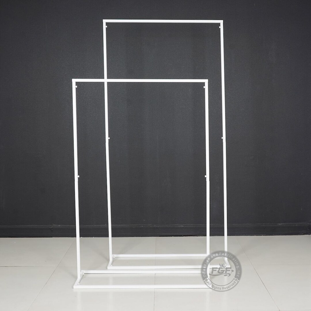 FINAL SALE-2 Pcs White Metal Rectangular Backdrop Flower Stand,wedding ...