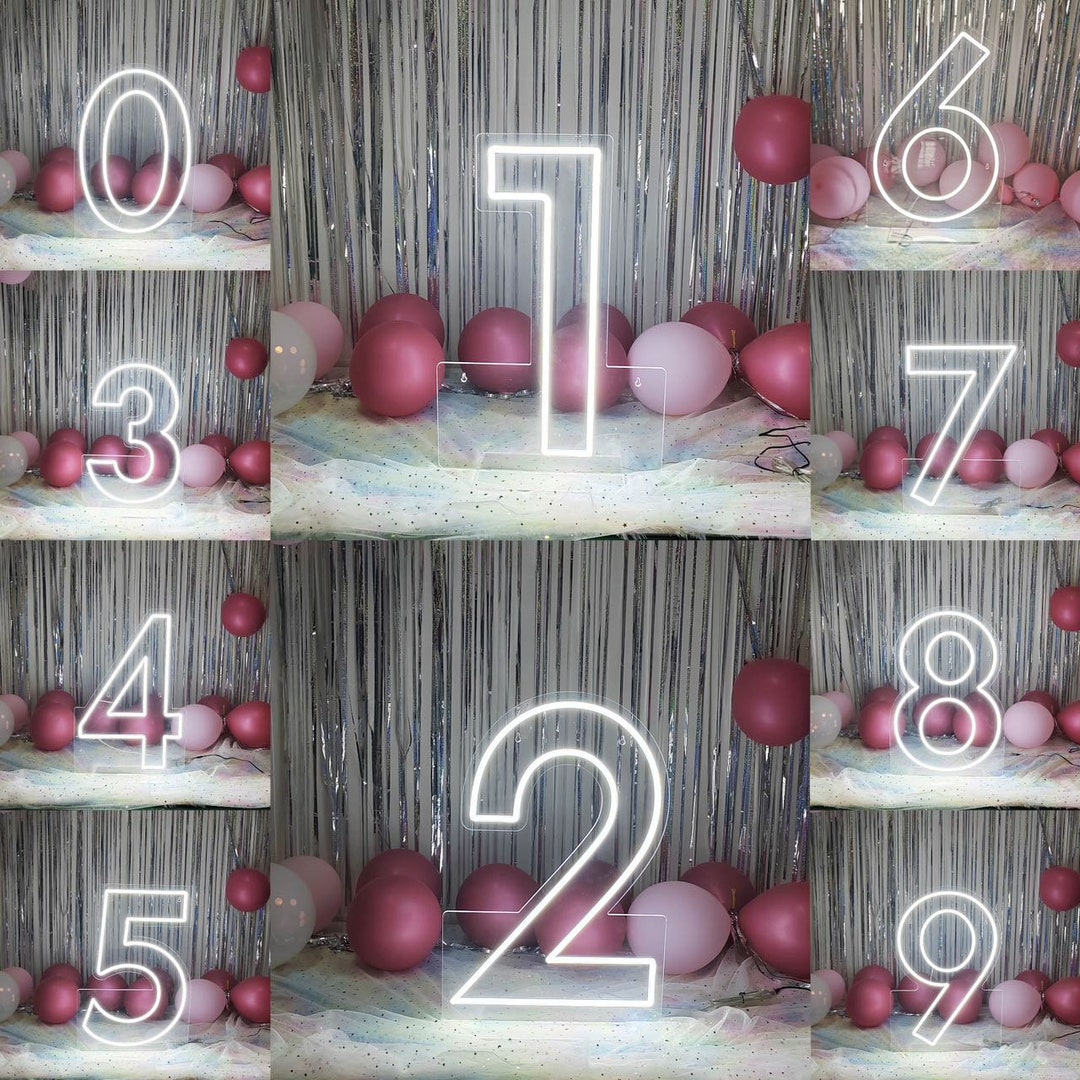 24 Tall Number Neon Sign,large Light up Numbers,letter Neon Sign - Etsy